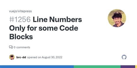 Line Numbers Only For Some Code Blocks · Issue 1256 · Vuejsvitepress · Github