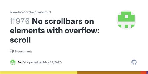 No Scrollbars On Elements With Overflow Scroll Issue Apache