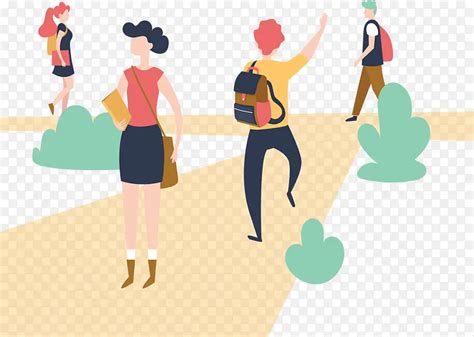 上学路上打招呼的人PNG图片素材下载 图片编号yjexorkz 免抠素材网