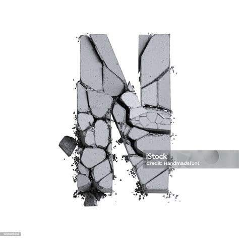 깨진 콘크리트 블록으로 만든 알파벳 문자 흰색 배경에 고립 된 3d 그림 대문자에 대한 스톡 사진 및 기타 이미지 대문자 돌 건축자재 돌 바위 Istock