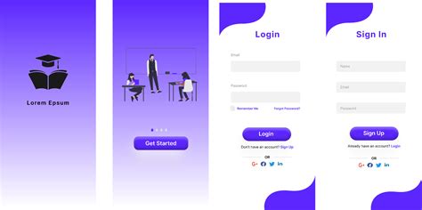 Onboarding Screen And Login Screen For Educational Tech Figma