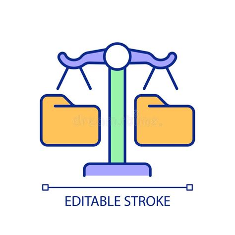 2d Simple Thin Line Equal Treatment Of Data Icon Stock Vector Illustration Of Internet