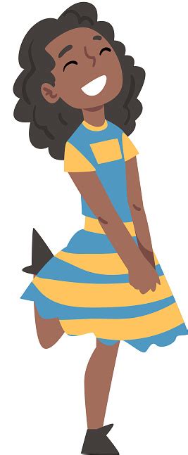 귀여운 행복 한 아프리카 계 미국인 소녀 캐릭터 만화 스타일 벡터 일러스트 에 화이트 배경 독일에 대한 스톡 벡터 아트 및 기타 이미지 독일 드레스 만화 Istock