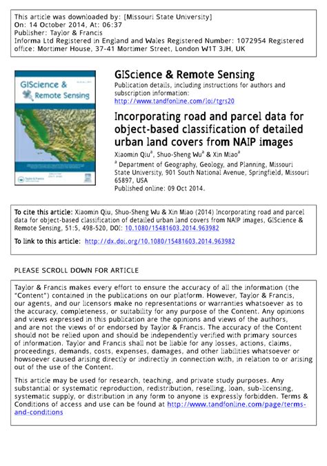 Pdf Incorporating Road And Parcel Data For Object Based