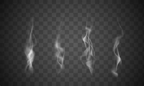 현실적인 담배 연기 파도 사실적인 백색 연기 증기 세트 투명한 배경에 고립 된 커피에서 파도 벡터 일러스트레이션 0명에 대한 스톡 벡터 아트 및 기타 이미지 Istock