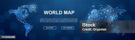 머리 승진 깃발을 위한 세계지도 다각형 상징 수평 로우 폴리 포스터 일러스트레이션 지구 행성 디자인 템플릿 일러스트 개념 3차원 형태에 대한 스톡 벡터 아트 및 기타 이미지