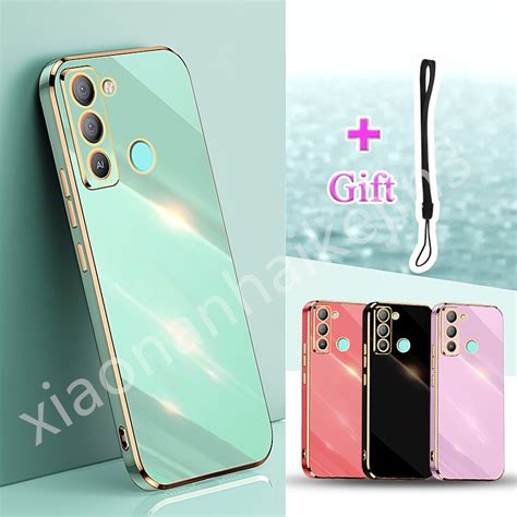 Phone Case Tecno Pop 5 LTE Tecno BD4 Soft Traight Edge Electroplated Case Cover Casing Shopee