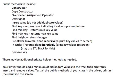 Solved Create A Partial Bst Class And A Driver Program To
