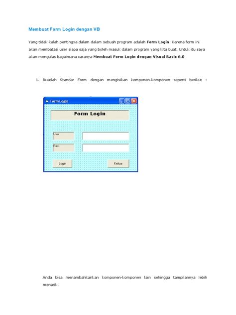 Membuat Form Login Dengan Vb Pdf