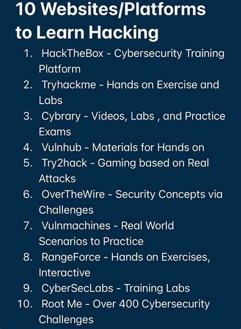security trybe on twitter 10 top websites platforms to learn hacking cybersecurity