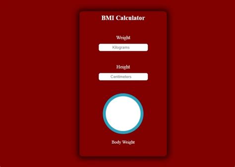body mass index calculator app in vanillajs with source code