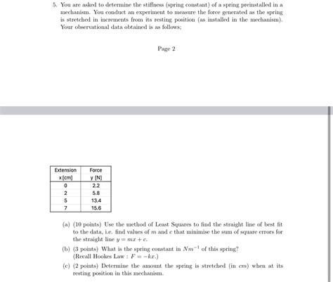 Solved You Are Asked To Determine The Stiffness Spring Chegg