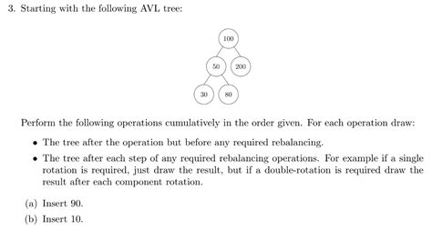 3 Starting With The Following Avl Tree Perform The