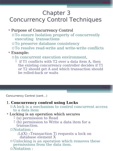 Chapter 3 Concurrency Control Techniques 1 1 Pdf Database