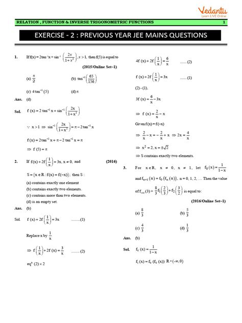 Relation Function Ii Ex 2 Pdf Elementary Mathematics Abstract Algebra