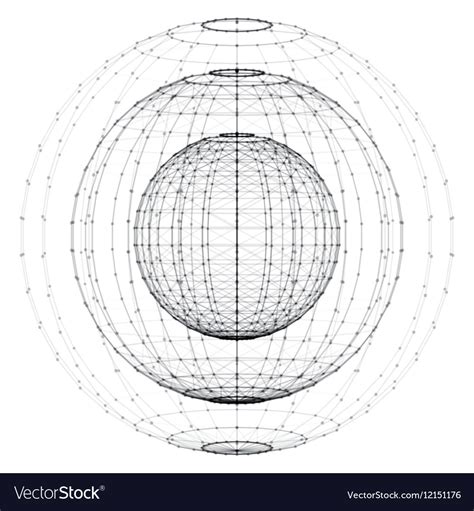 Wireframe Polygonal Element D Sphere Royalty Free Vector