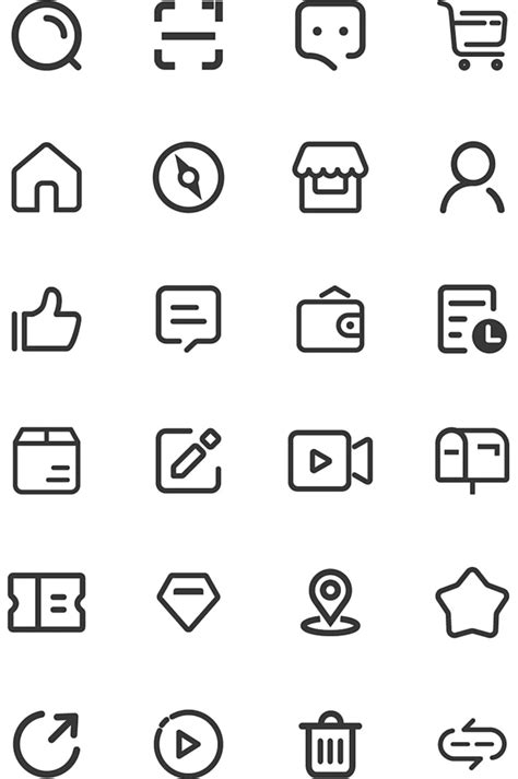 简约黑白手机软件图标设计 花瓣网