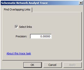 Schematic Analyst Find Overlapping Links Trace Task PropertiesArcMap