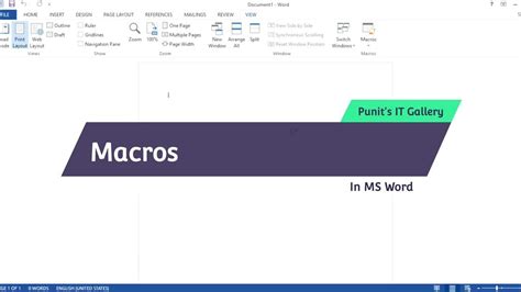 Macros Ms Word Punits It Gallery Youtube