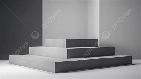 빈 사각형 회색 상자 연단 스테이지의 3d 렌더링이 있는 흰색 배경 벽 배경 벽 표면 배경 일러스트 및 사진 무료 다운로드