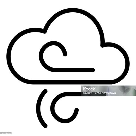 바람과 구름 선 아이콘입니다 흰색으로 분리된 공기 불어 벡터 그림 바람이 부는 기후 개요 스타일 및 응용 프로그램을 위해 설계되었습니다 Eps 10 10에 대한 스톡 벡터