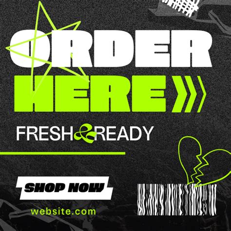 Grunge Order Here Instagram Post Brandcrowd Instagram Post Maker