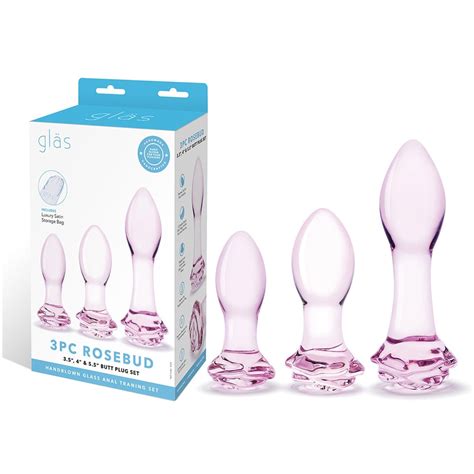 Glas Rosebud 3 Piece Glass Anal Plug Set