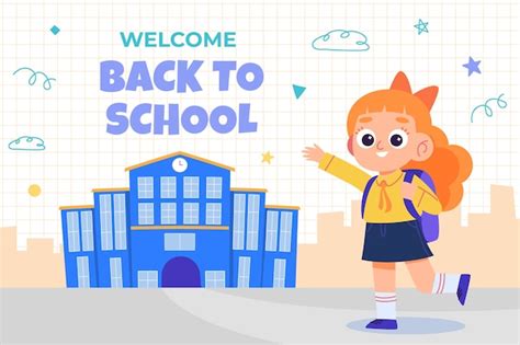 학교 시즌으로 돌아가기 위한 플랫 배경 무료 벡터