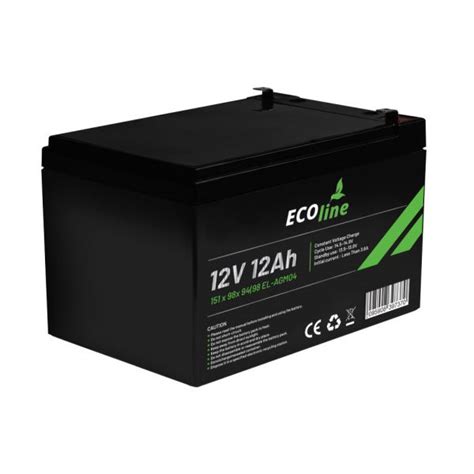 Ecoline Batterie Agm 12v 12ah Vrla 151 X 98x 94 98 Batterie à
