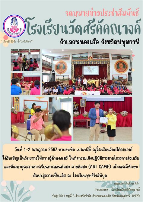 วันที่ 1 2 กรกฎาคม 2567 นายธนชิต โรงเรียนวัดศรีคัคณางค์