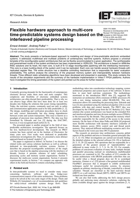 Pdf Flexible Hardware Approach To Multicore Time Predictable Systems