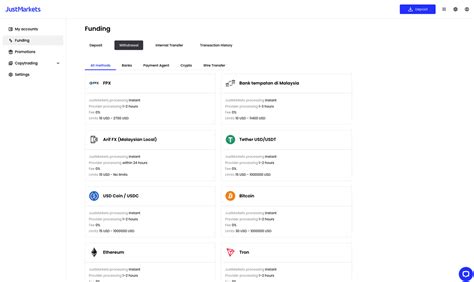 How To Withdraw Funds From Justmarkets Account Justmarkets Help Center
