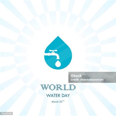 물 방울 및 물 아이콘 벡터 디자인 서식 파일을 누릅니다 세계 물의 날 아이콘입니다 세계 물의 날 아이디어 캠페인 개념 인사말 카드와 포스터 벡터 일러스트 레이 션 3월에