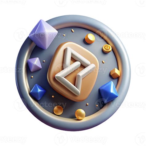 serene creative rune stone button icon set cutout for user interface