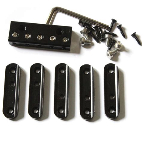 One Set 6 Strings Black Single Headless Bass Bridge Hb06 Batking