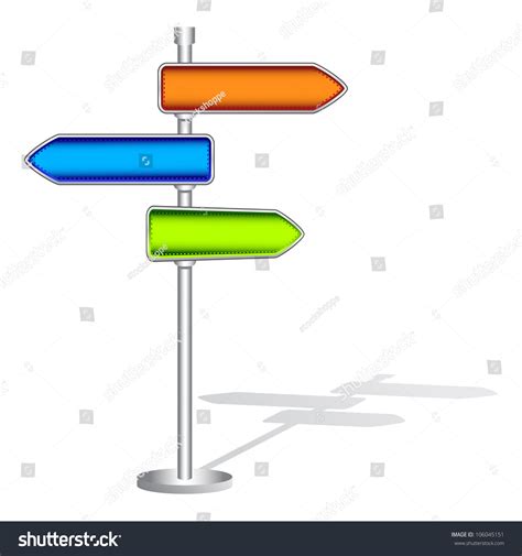 Vector Illustration Colorful Direction Board Stock Vector Royalty Free 106045151