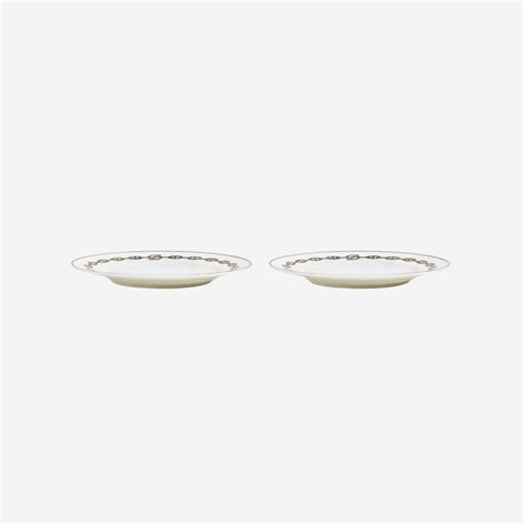 에르메스 샹달 디저트 플레이트 플래티넘 2개입 Hermes Kream