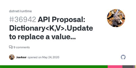 Api Proposal Dictionary Update To Replace A Value Without Double Lookup · Issue 36942