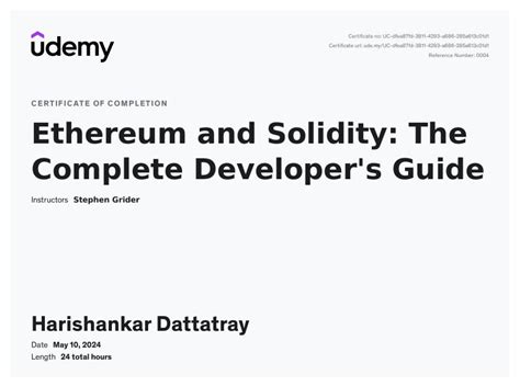 Harishankar Dattatray On Linkedin Blockchain Ethereum Solidity Udemy Developer