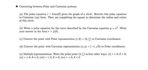 Solved Converting Between Polar And Cartesian Systems A