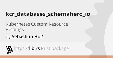 kcr databases schemahero io — db interface for rust lib rs