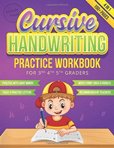 Cursive Handwriting Practice Workbook For 3rd 4th 5th Graders Learning Cursive With Alphabet