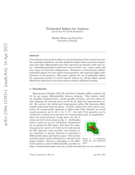 Pdf Polyhedral Splines For Analysis