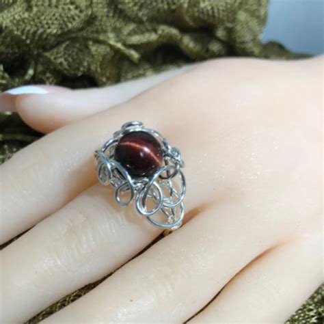Pamynthia Designs Jewelry Red Tigers Eye Sterling Silver Ring The