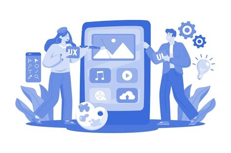 Premium Vector Ux Designer Ui Developer Illustration Concept On A