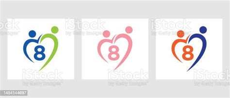 편지 8 커뮤니티 로고 템플릿입니다 팀워크 심장 사람들 가족 관리 사랑 로고 자선 기부 재단 서명 Charitable Foundation에 대한 스톡 벡터 아트 및 기타