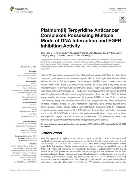 Pdf Platinumii Terpyridine Anticancer Complexes Possessing Multiple Mode Of Dna Interaction