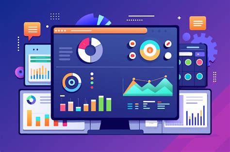 дизайн деловой панели управления или Ui Ux Kts Премиум Ai сгенерированный вектор