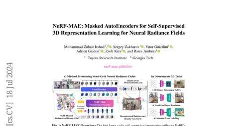 Nerf Mae Masked Autoencoders For Self Supervised 3d Representation Learning For Neural Radiance