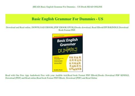 Ppt Read Basic English Grammar For Dummies Us Ebook Read Online